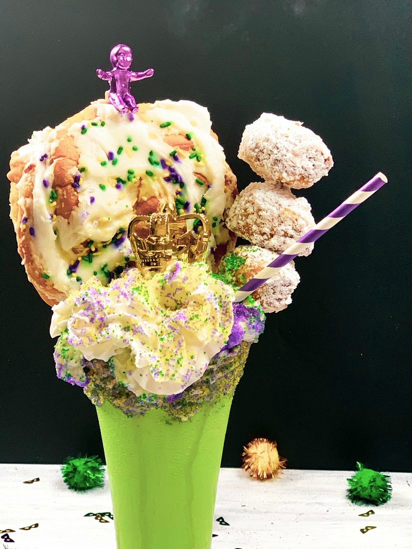 Mardi Gras King Cake Milkshake - This Ole Mom
