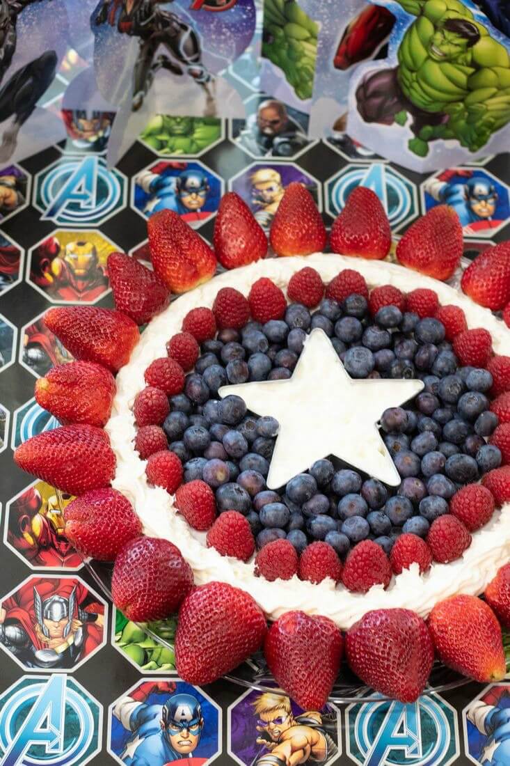 Captain America Fruit Tray - This Ole Mom