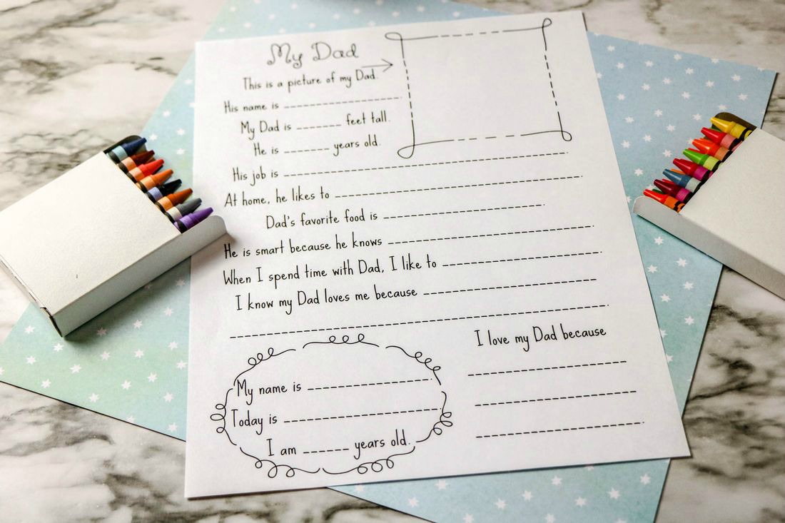 Father's Day Kids Interview Printable - This Ole Mom
