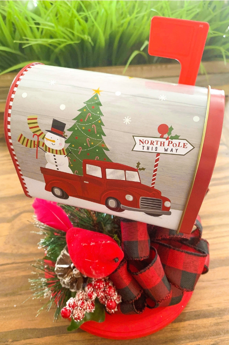 Dollar Tree Christmas Mailbox Decor - This Ole Mom