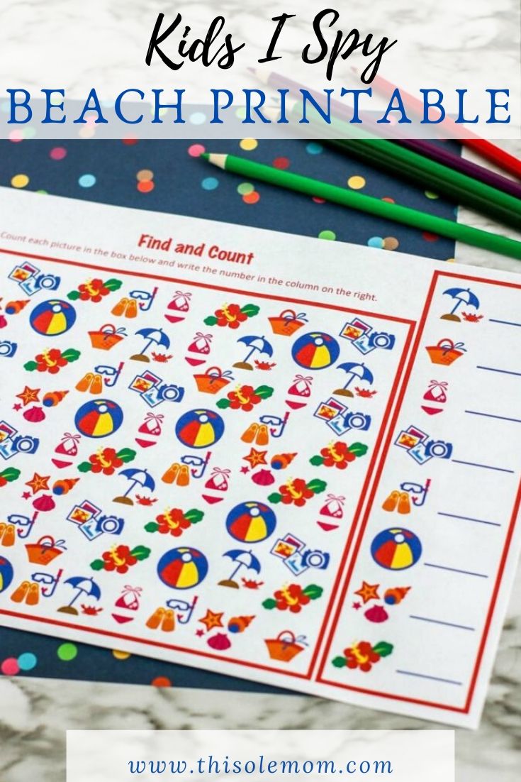 Kids I Spy Beach Printable - This Ole Mom