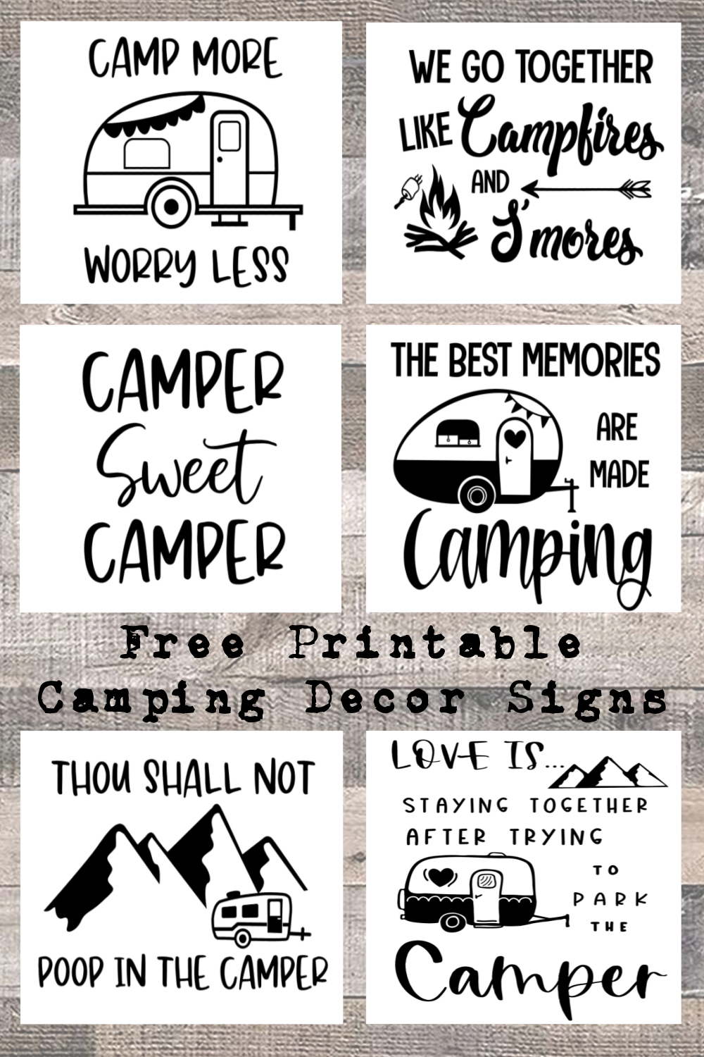 Free Printable Camping Décor Signs - This Ole Mom